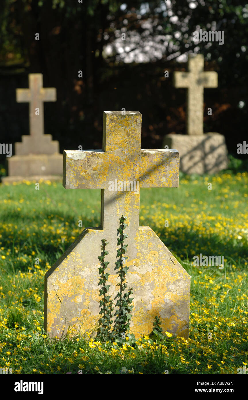 Grave cross in cemetery in hi-res stock photography and images - Alamy