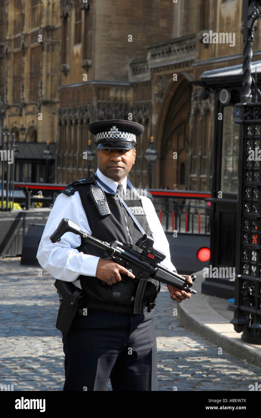Armed police Guard The Houses of Parliament, London, Britain, UK Stock ...