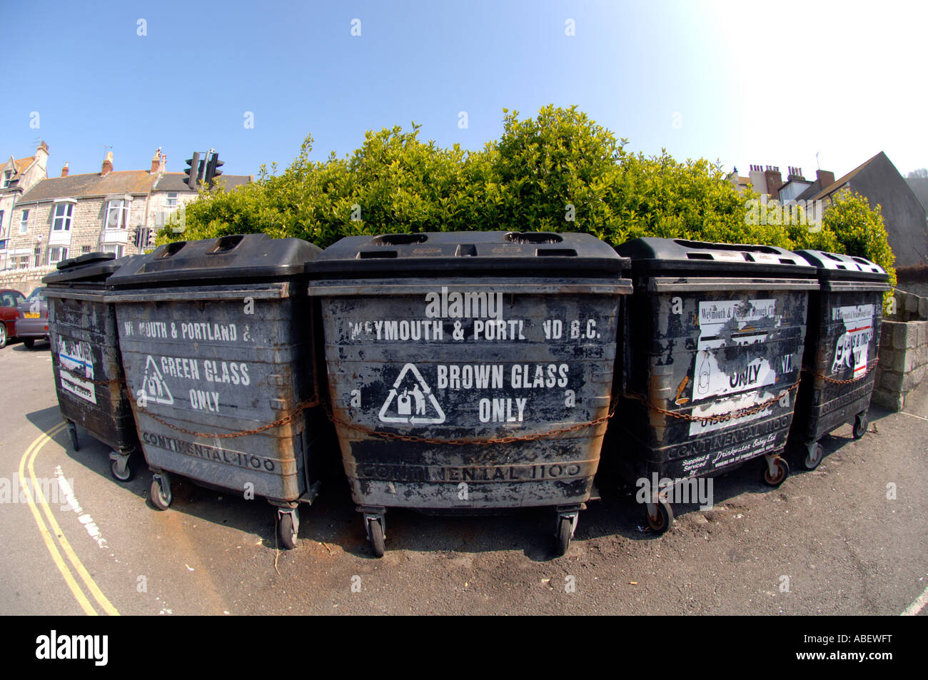 Recycling bins, UK Stock Photo - Alamy