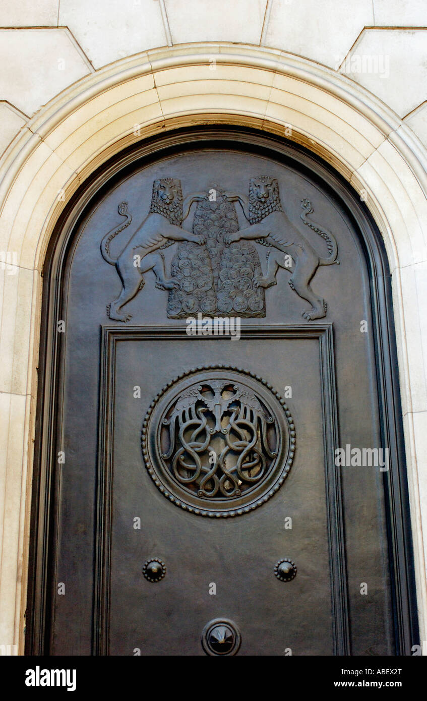 Detail on decorative door at The Bank of England London Stock Photo - Alamy
