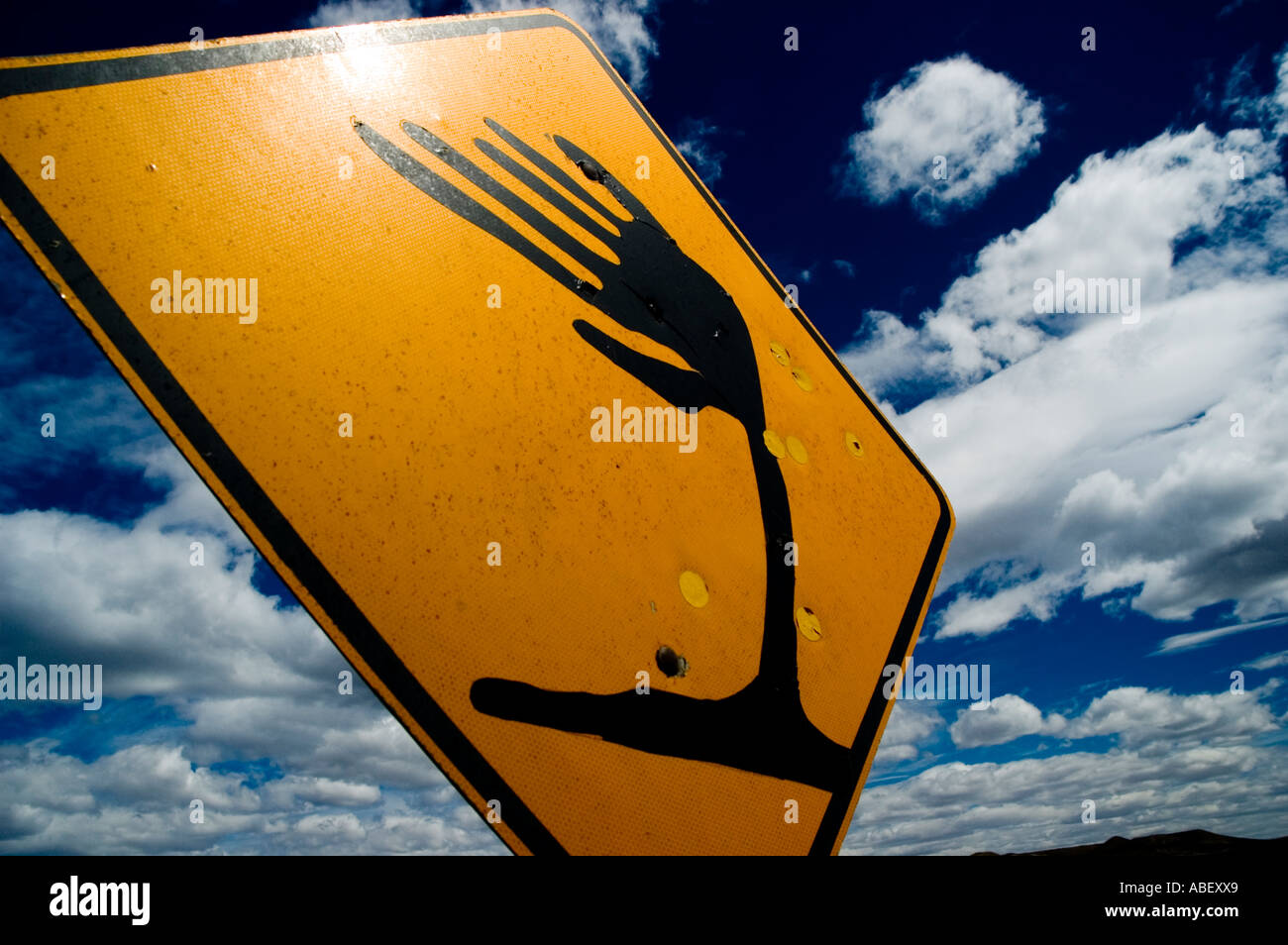 Traffic Signal "Warning of strong side winds", National Route Number 3 ...