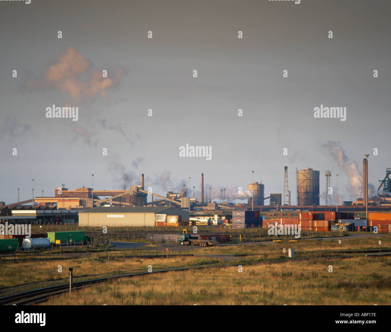 Industrial scene; general view of the steelworks, Teesside, Cleveland ...