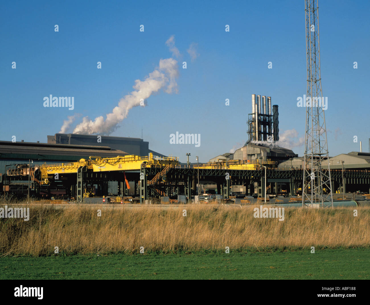 Three large overhead gantry cranes at a Universal Beam Mill, Lackenby ...