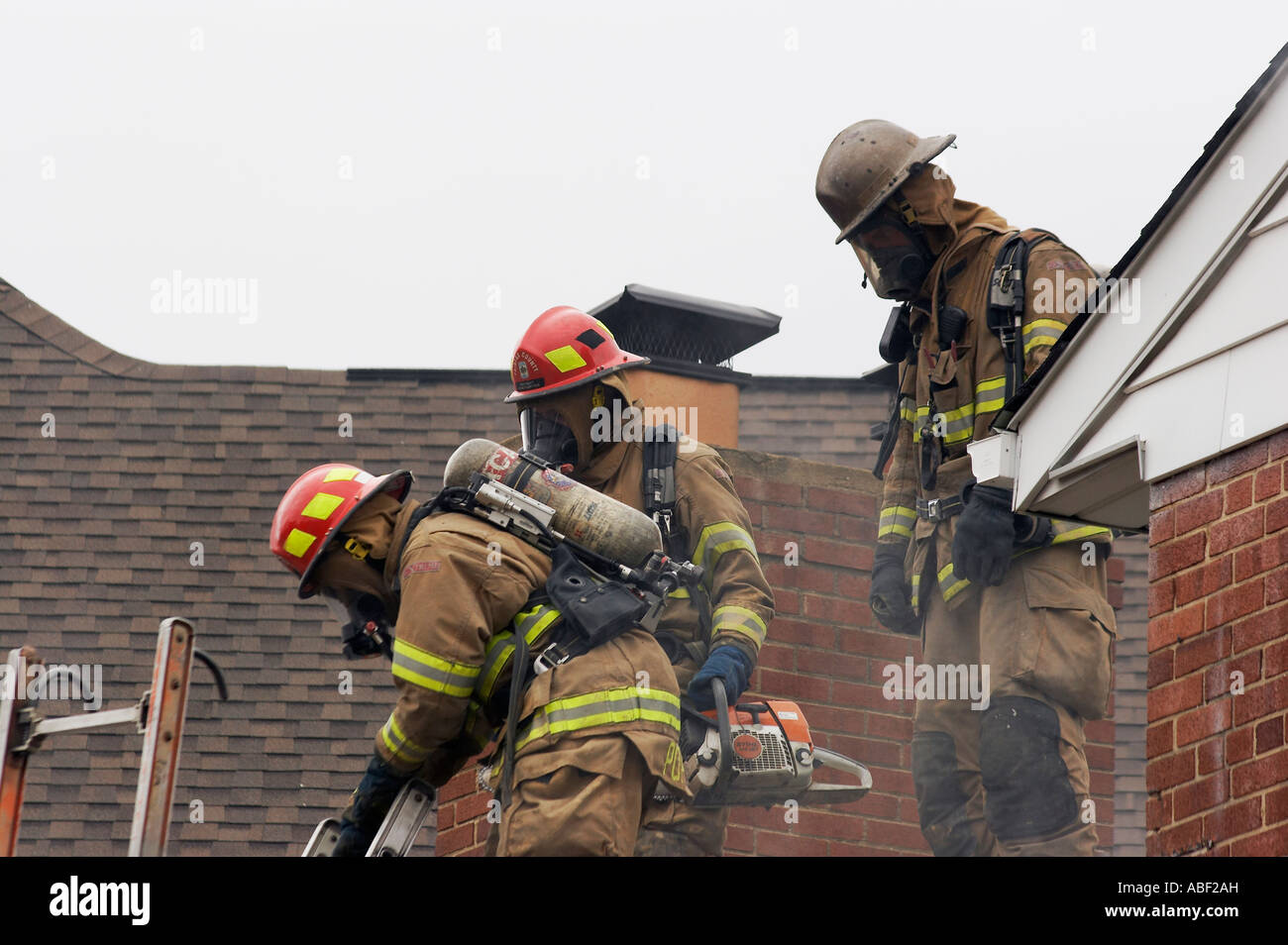 Firefighter training exercise controlled burning of a house McLean ...