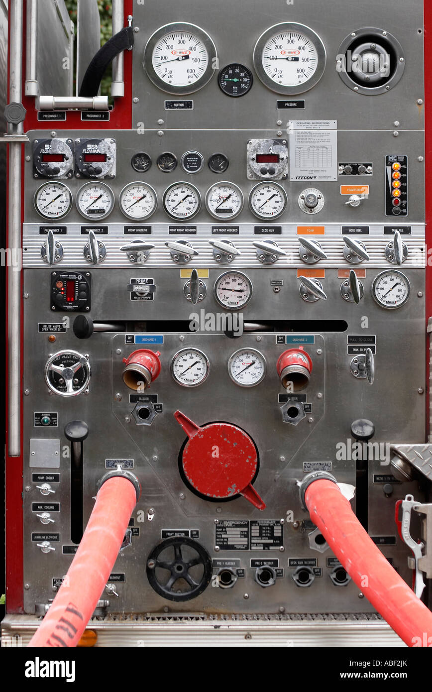 Detail of a fire truck Stock Photo - Alamy