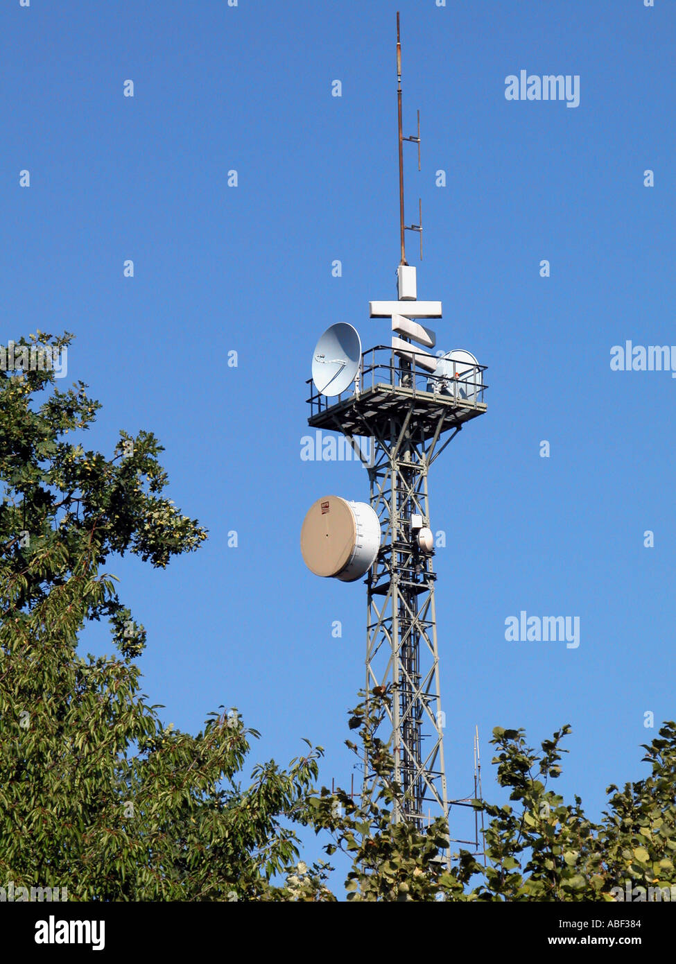 radio mast transmitter tower mobile phone telephone transmit broadcast telecast Stock Photo - Alamy
