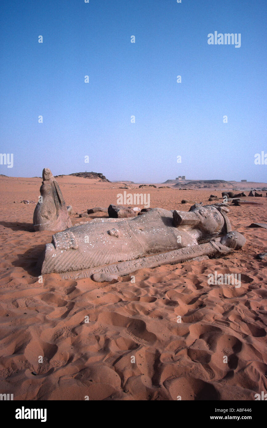 The fallen statue of Ramses. Wadi al-Sebua, New Sebua, Upper Egypt ...