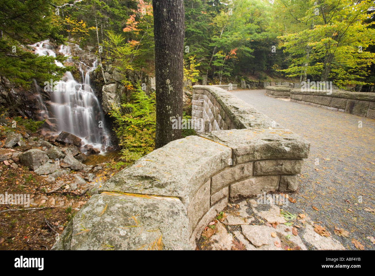 A waterfall along Hadlock Brook as seen from Waterfall Bridge on the ...