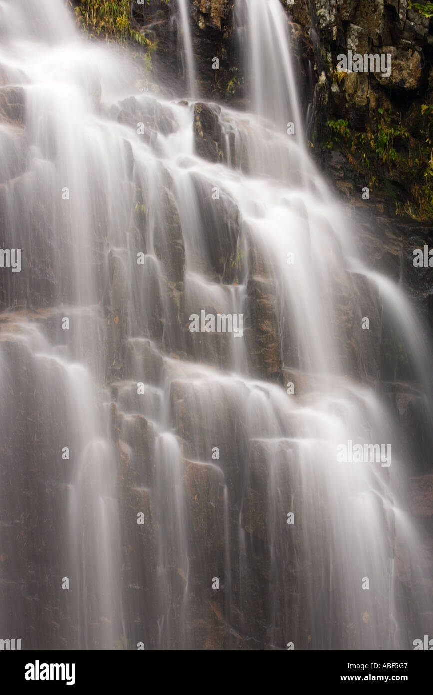 A waterfall along Hadlock Brook as seen from Waterfall Bridge in Maine ...