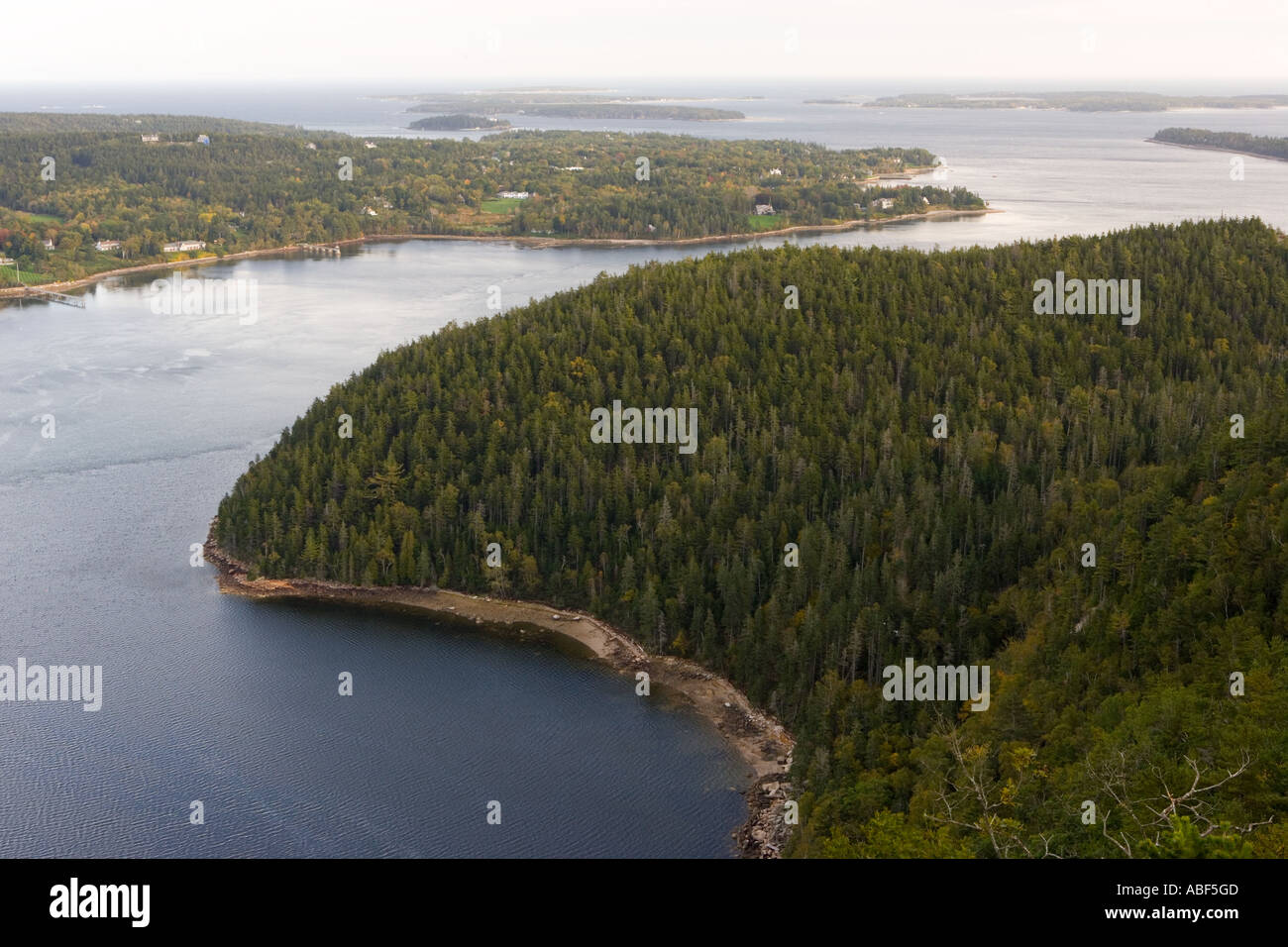 Flying Mountain and the entrance to Somes Sound as seen from Eagle ...