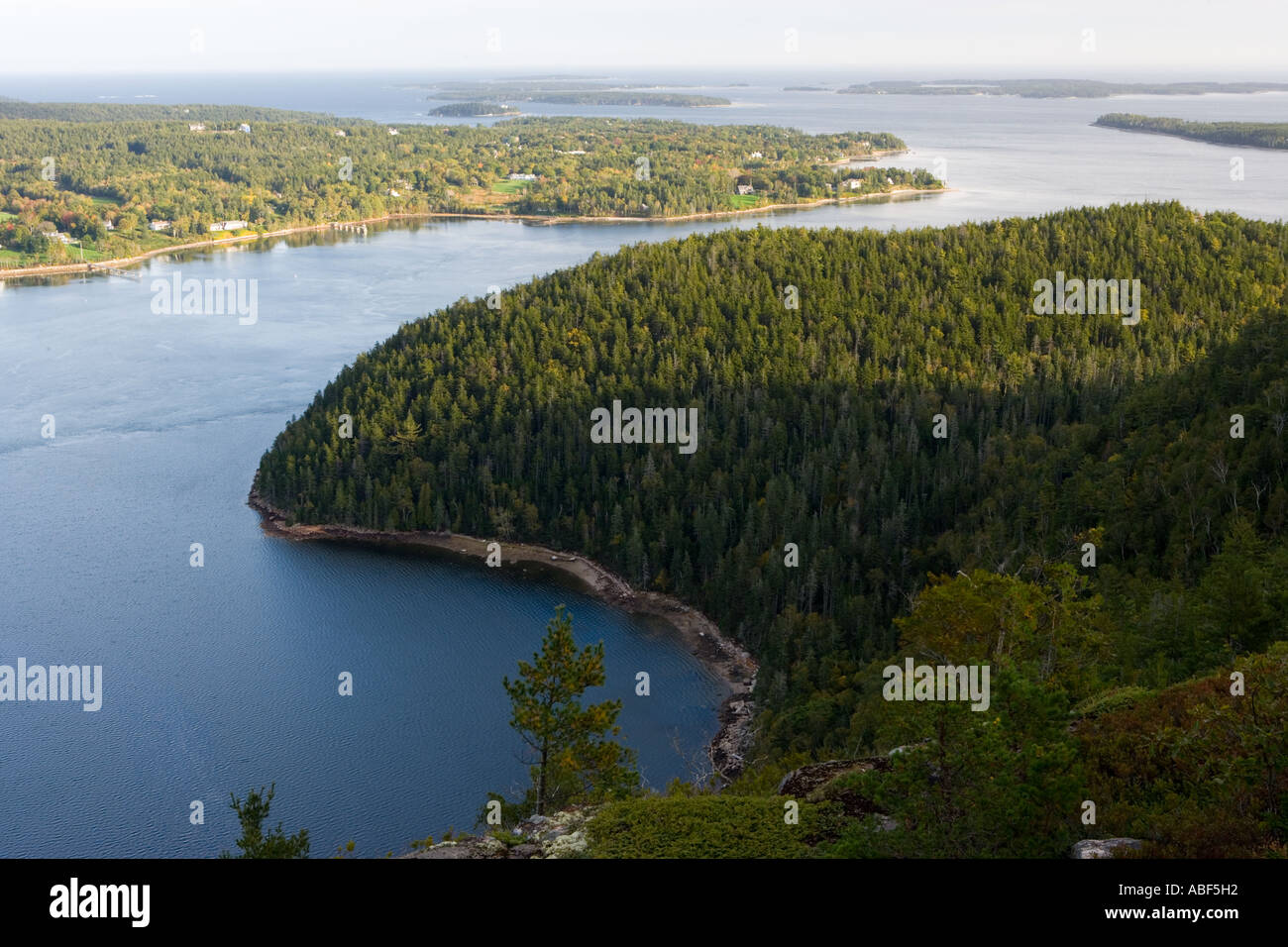 Flying Mountain and the entrance to Somes Sound as seen from Eagle ...