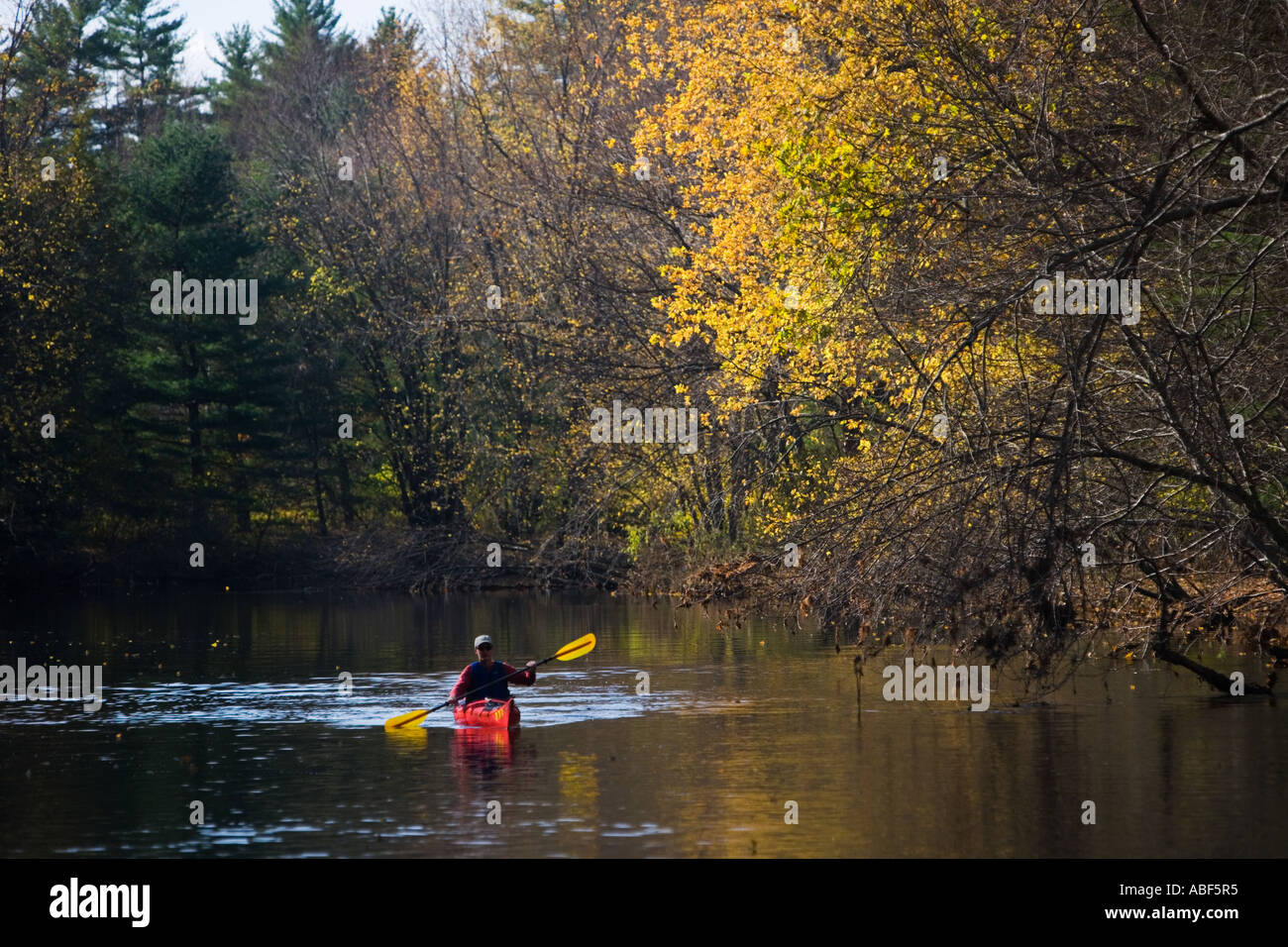 Kayaking the Nashua River in Groton Massachusetts Stock Photo - Alamy