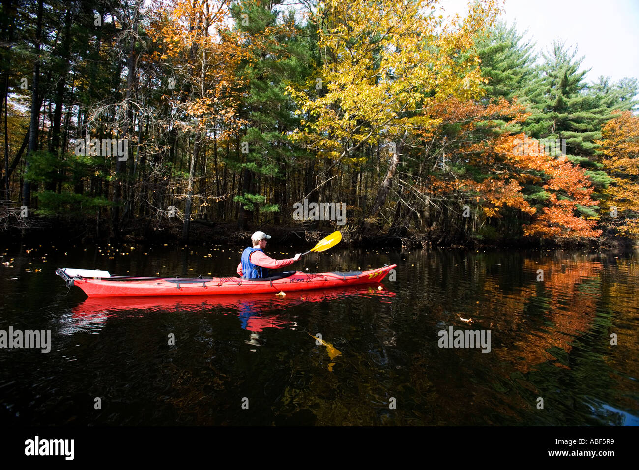 Kayaking the Nashua River in Groton Massachusetts Stock Photo - Alamy