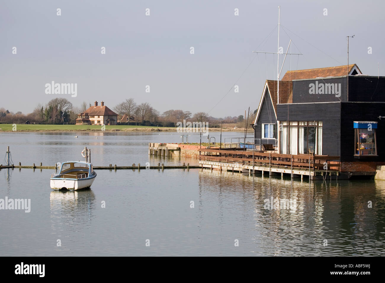 Boats at Dell Quay, Chichester, West Sussex, England, UK Stock Photo ...
