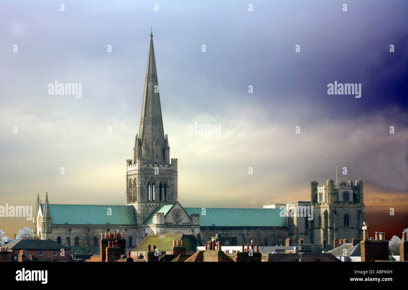 Chichester Cathedral at dusk Stock Photo - Alamy