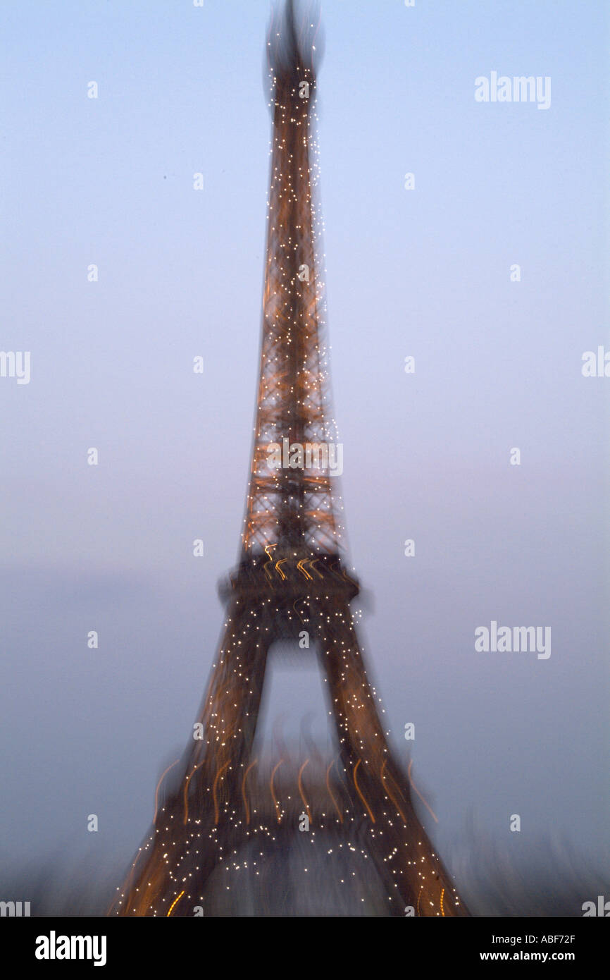 Eiffel tower dusk view hi-res stock photography and images - Alamy