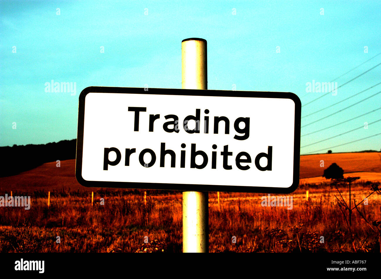 Trading prohibited sign Hampshire England UK Stock Photo - Alamy