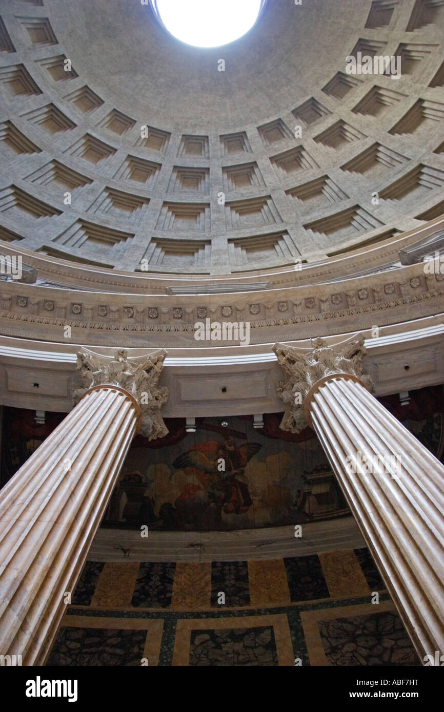 Coffering on the ceiling of the Pantheon Rome Italy Stock Photo - Alamy