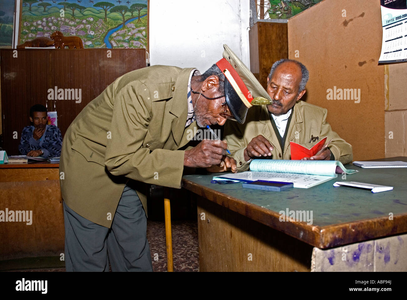 Former Ethiopian soldier collecting state pension Stock Photo - Alamy