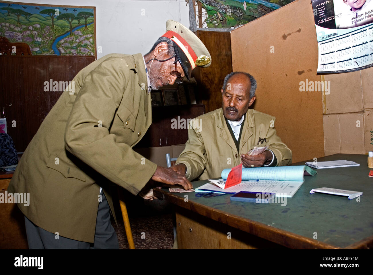 Former Ethiopian soldier collecting state pension Stock Photo - Alamy