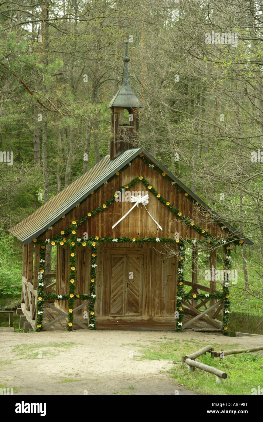 Chapel on the water in Gorecko Koscielne Poland Stock Photo - Alamy