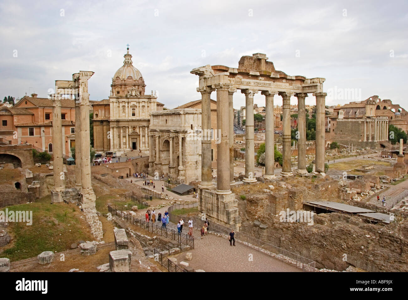 Panoramic view of Forum Romanum Rome Italy Stock Photo - Alamy