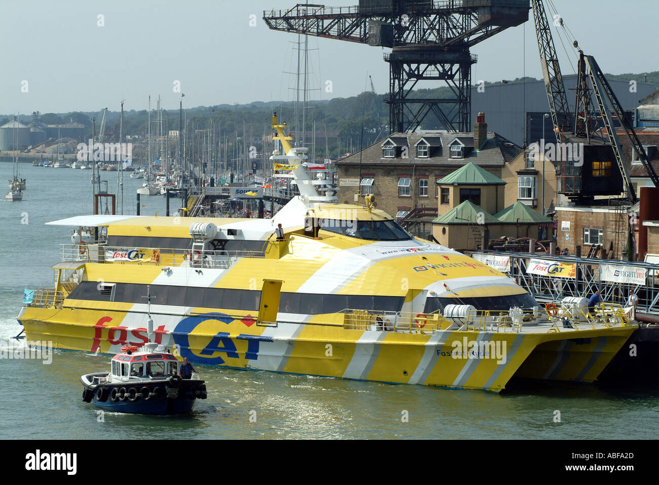 Fastcat Catamaran Operated by Wightlink and Safety Boat at Cowes IOW ...