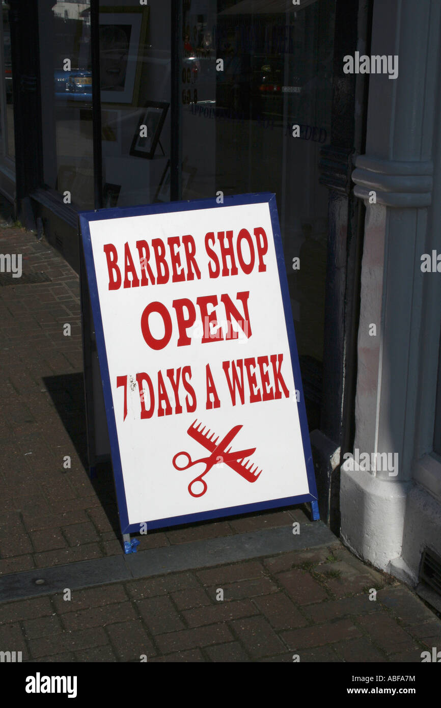 Barber shop open sign hi-res stock photography and images - Alamy