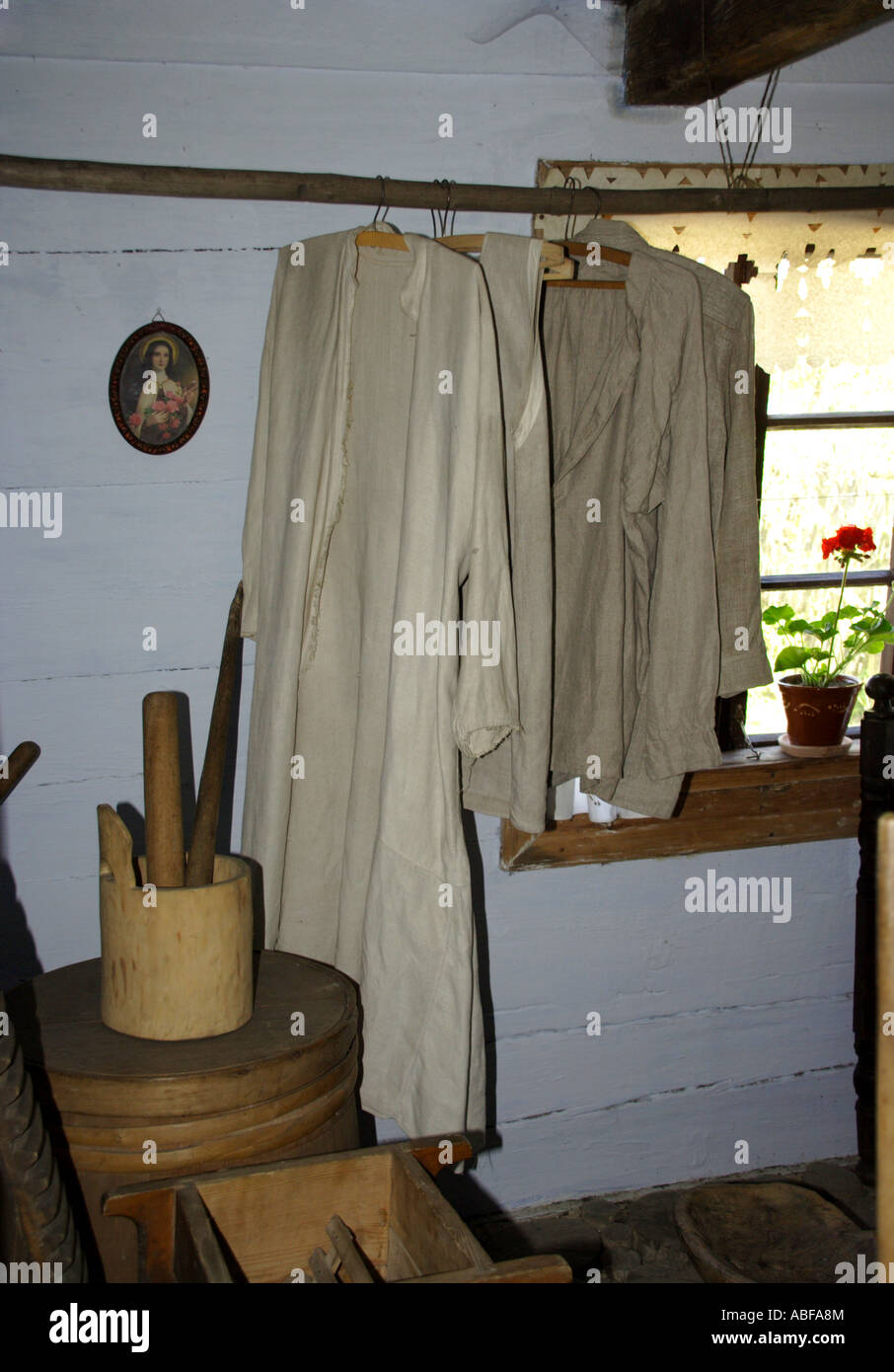 Interior of old Polish House Poland Stock Photo - Alamy