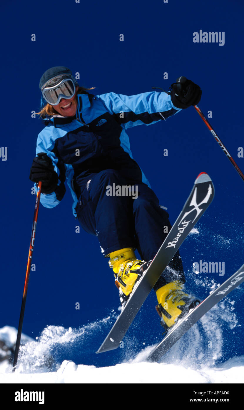 Blonde skier hi-res stock photography and images - Alamy