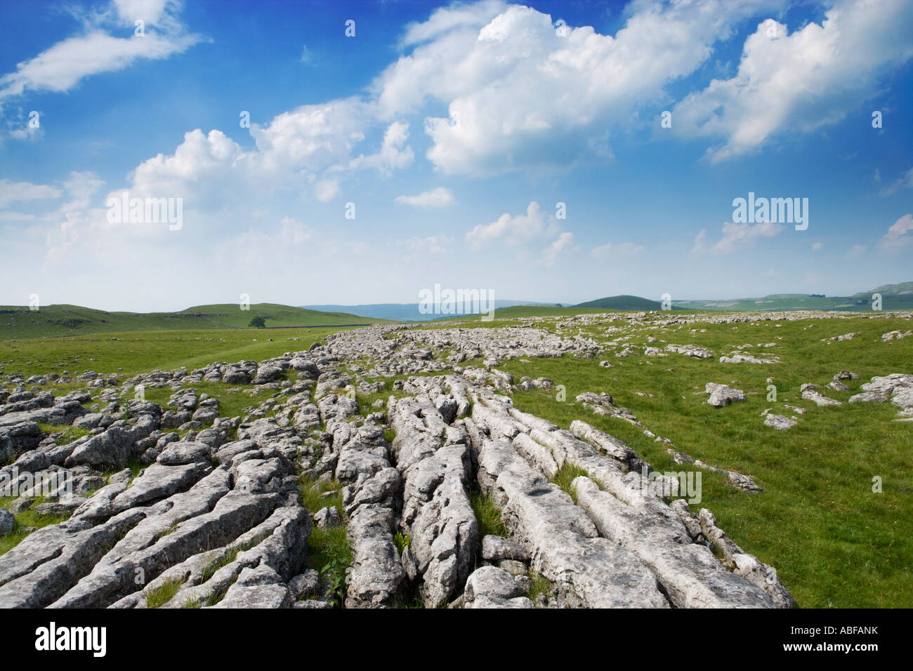 Exposed Limestone Escarpment Pavement near Malham Tarn And Gordale Scar ...