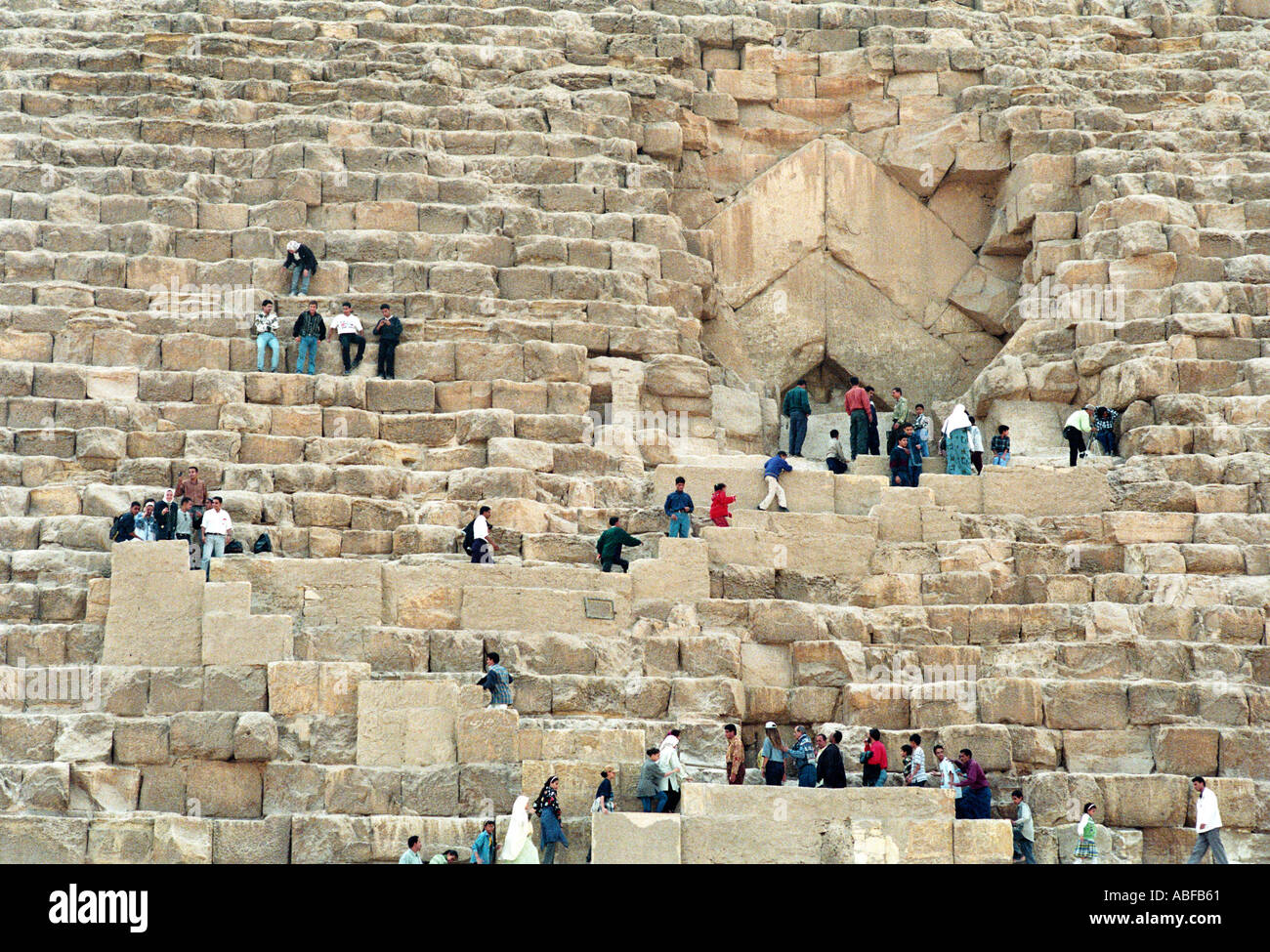 Tourists on the great Pyramid Giza Egypt Stock Photo - Alamy