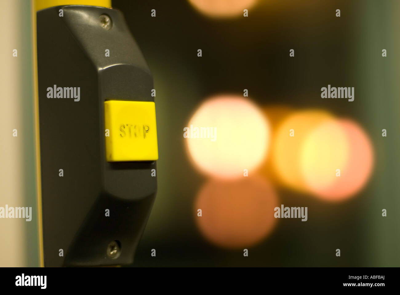 a stop button on a tram which you can request a tram or bus to stop ...