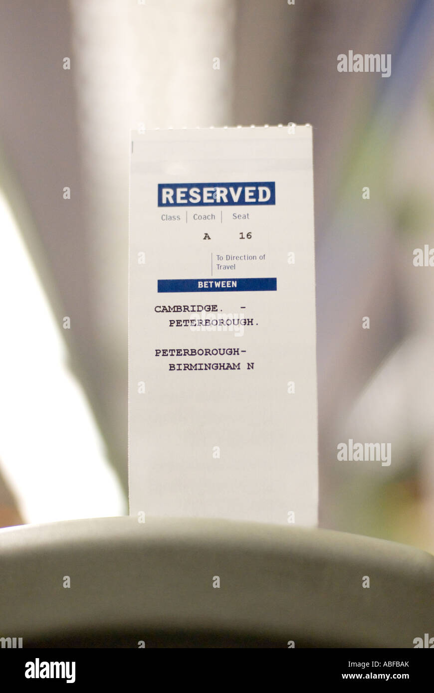 a reserved seat ticket on a train in the uk used to reserve your place ...