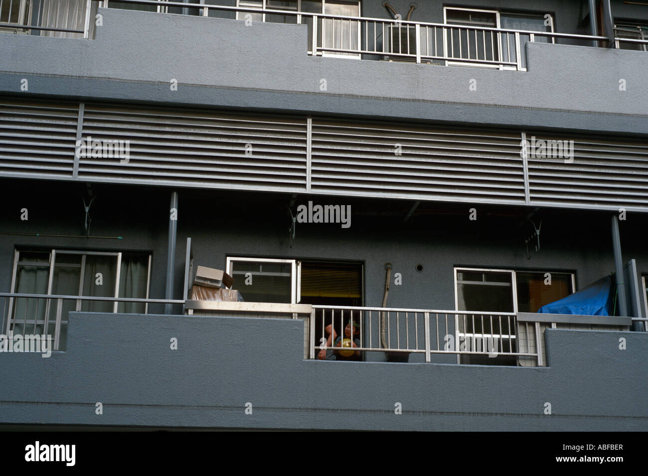 Apartment block and child Tokyo Stock Photo - Alamy