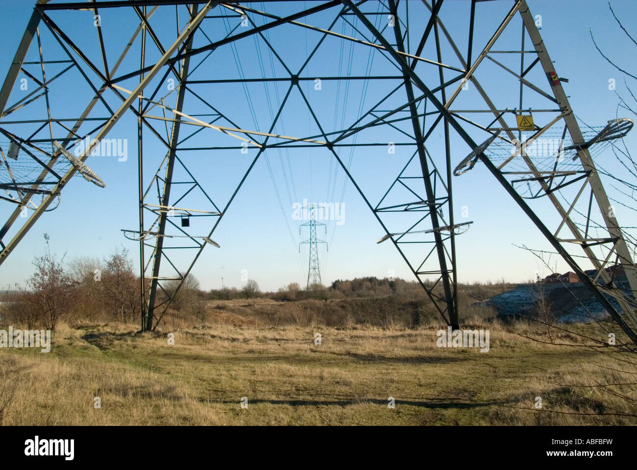 electric pylons in the uk carrying power around the west midlands in ...