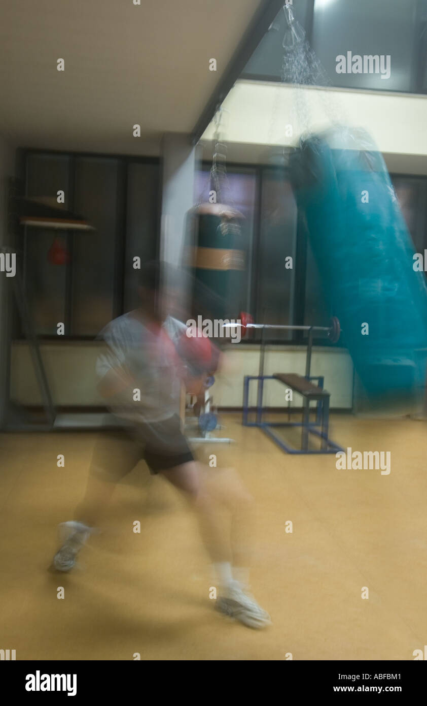 The boxing training in a gymnasium Stock Photo - Alamy