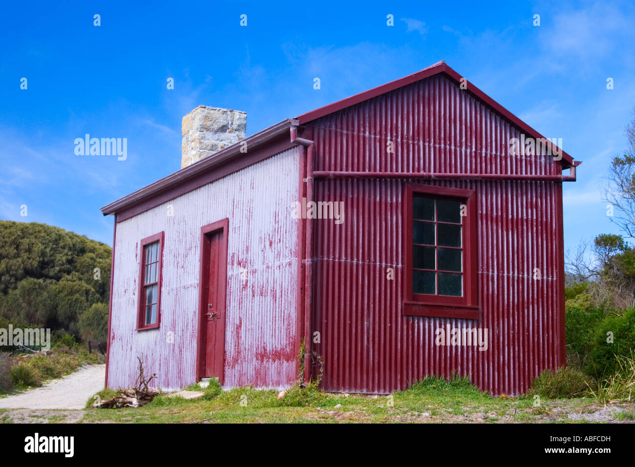 Red Fishing Shack Stock Photo - Alamy