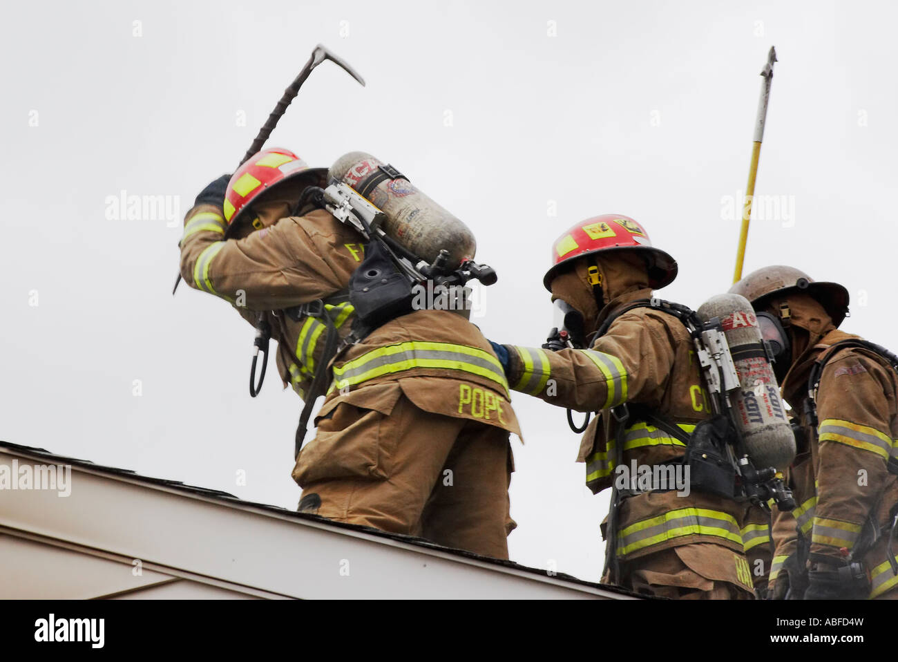 Firefighter training exercise controlled burning of a house McLean ...