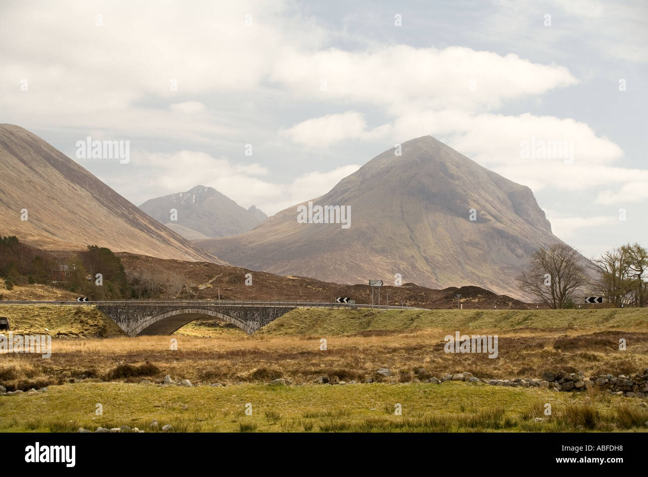 UK Scotland Isle of Skye Sligachan new bridge for A87 road passing ...