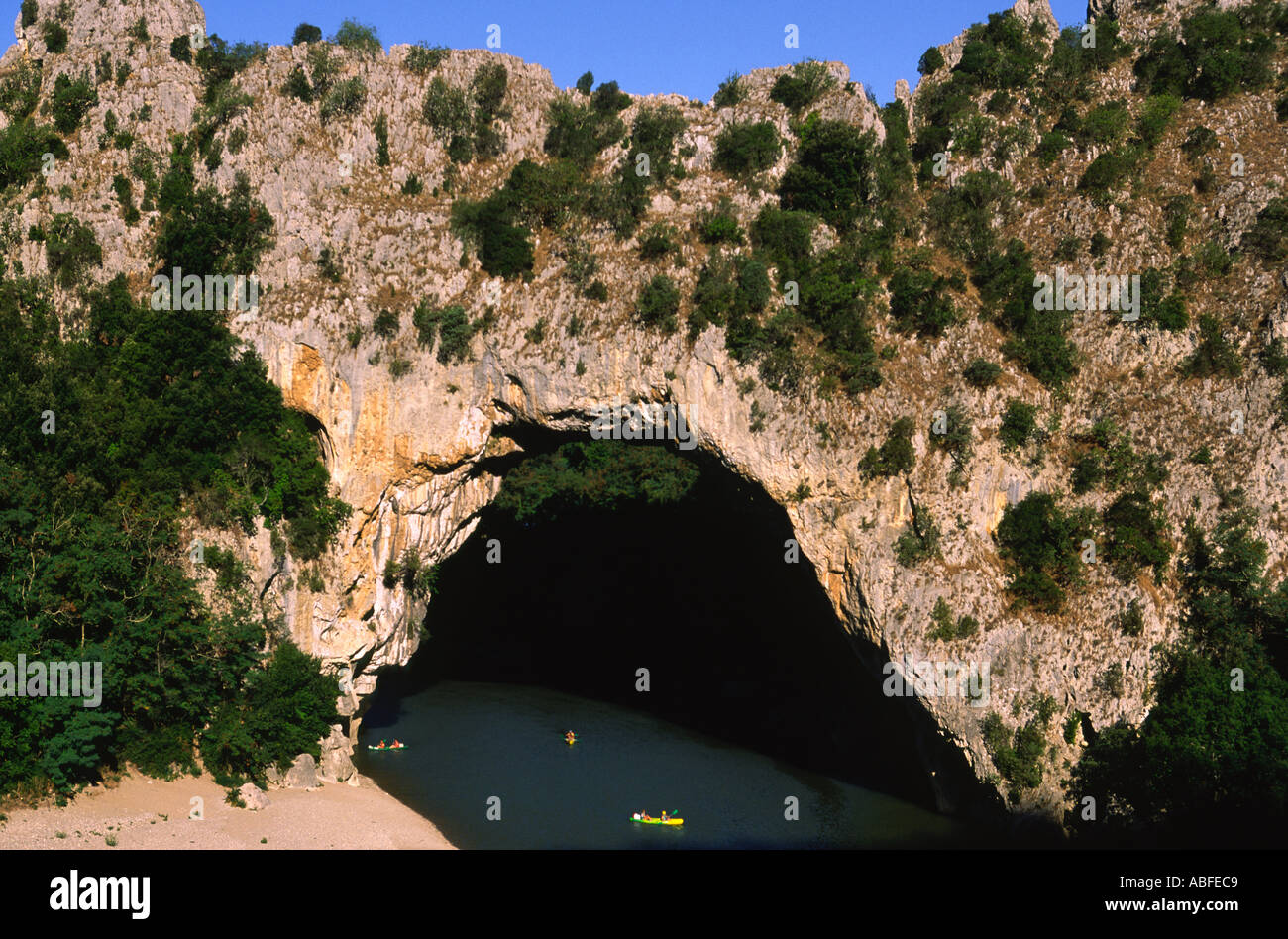 Pont d'Arc limestone bridge Ardeche France Stock Photo - Alamy