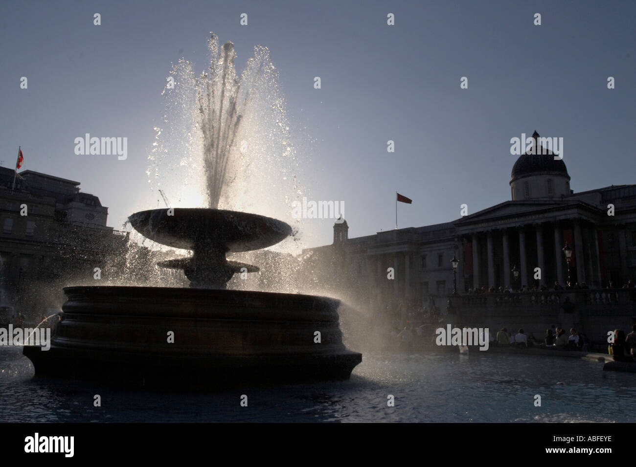 Fountain in Trafalgar Square London England Stock Photo - Alamy