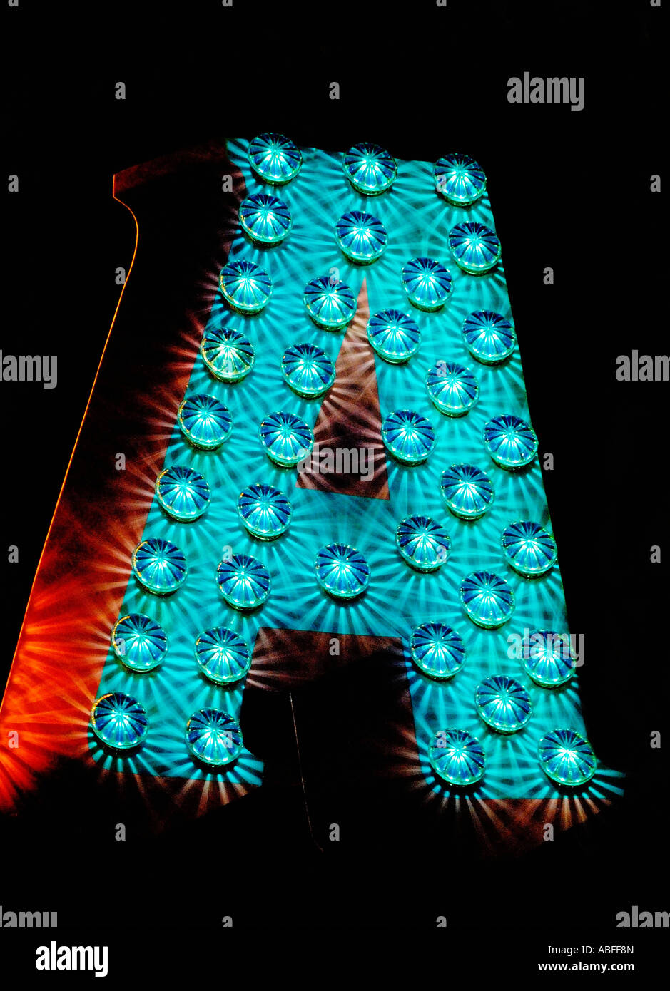 LETTER A NEON FIGURE ALPHABET Stock Photo - Alamy