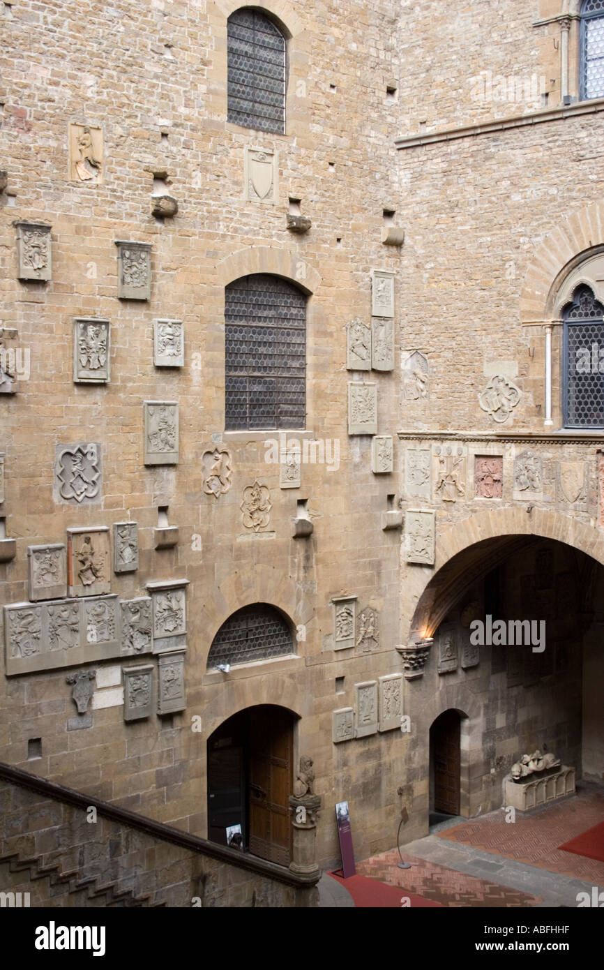 Detail of the courtyard of the Palazzo del Bargello now housing the ...