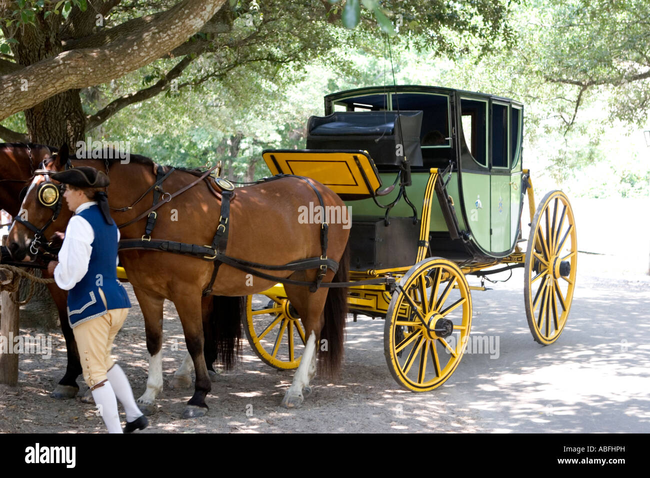 Colonial style carriage in Williamsburg, Virginia Stock Photo - Alamy