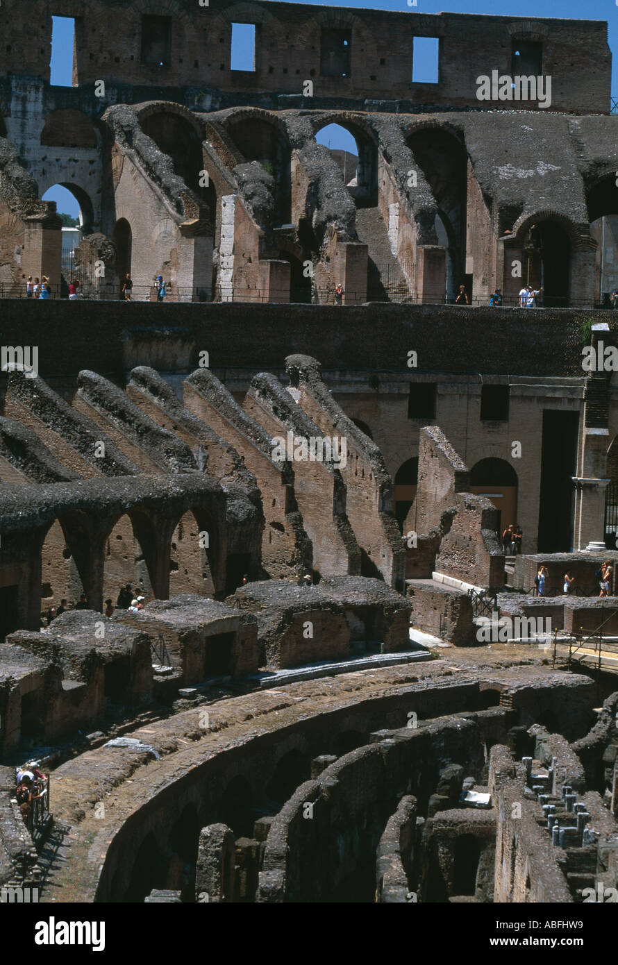 The Colosseum, Rome. Begun by Vespasian in 70 - 76 AD and completed by ...