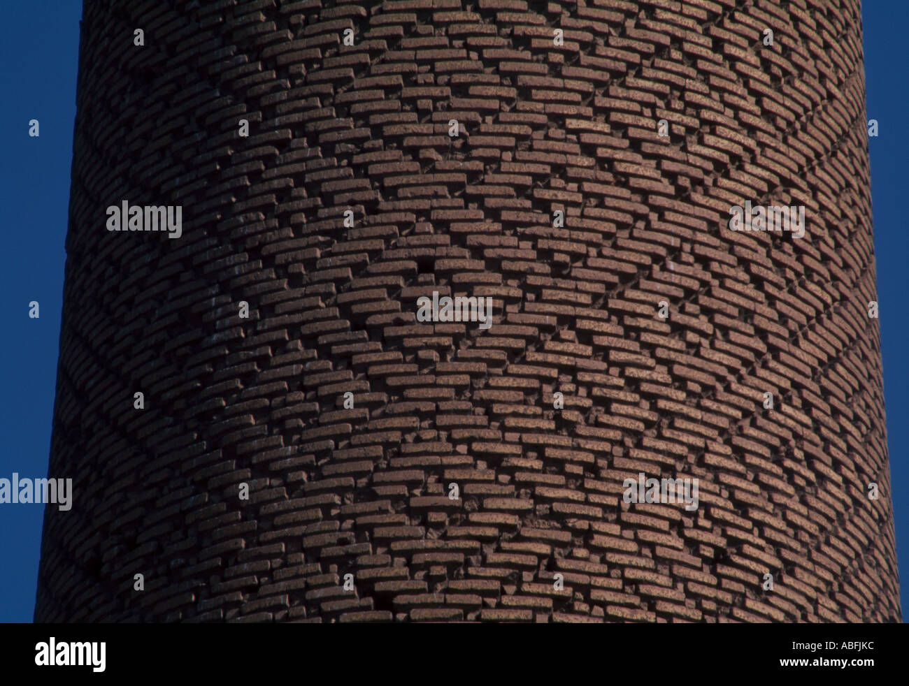 The Ali Minaret, Isahan, 12th century. Detail of patterned brick work ...