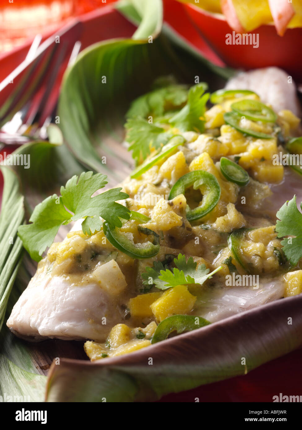 Baked sea bass bell peppers hi-res stock photography and images - Alamy