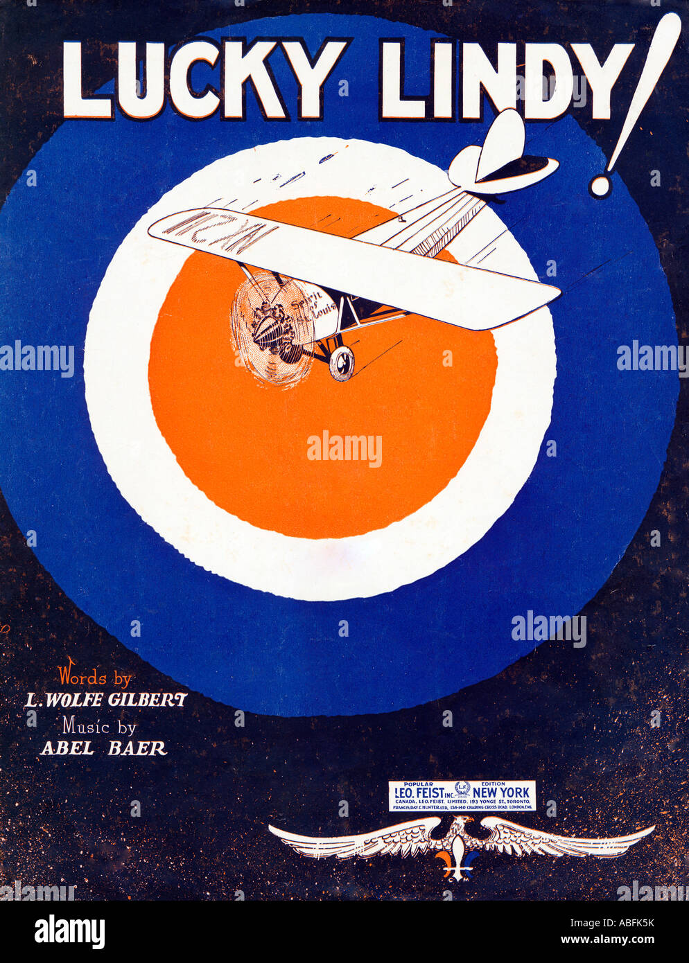 Lucky Lindy Song composed to celebrate the solo flight of Charles ...