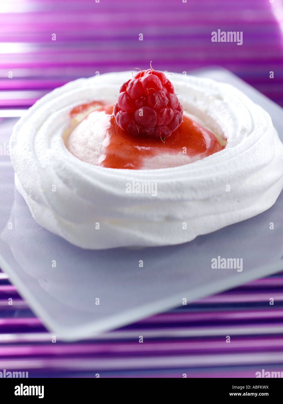 A raspberry meringue Stock Photo - Alamy